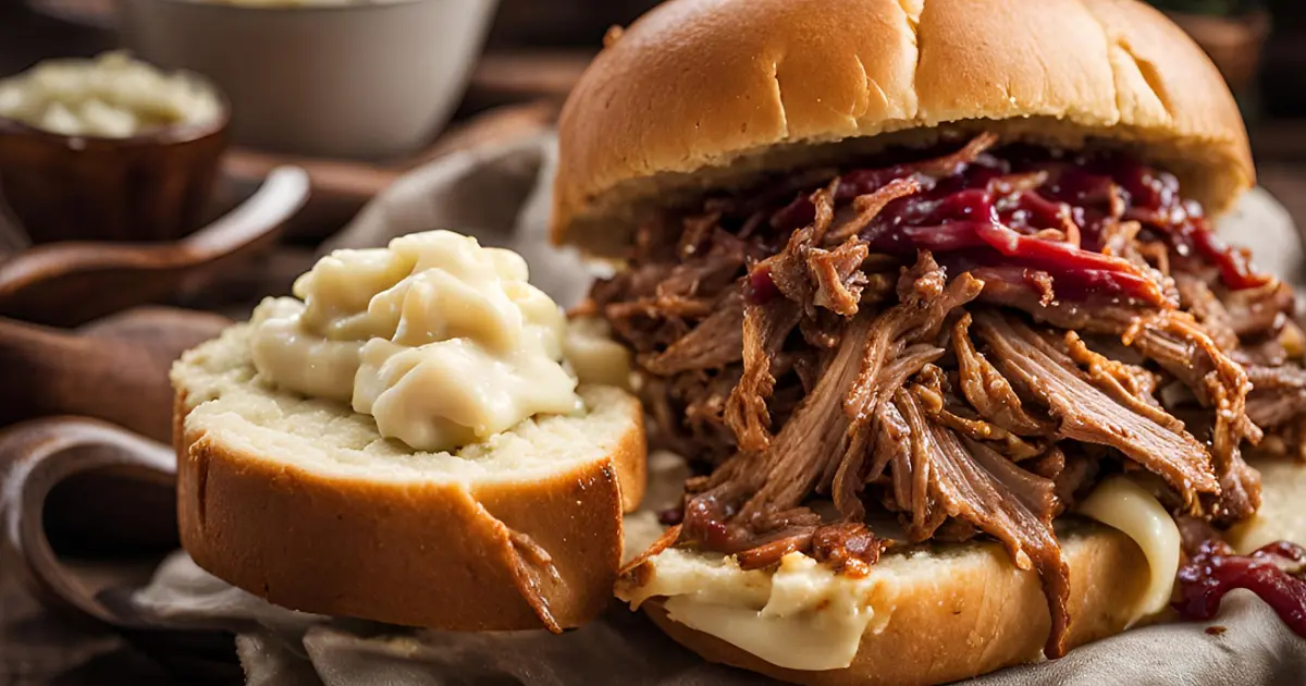 Pulled pork garlic & rosemary mashed potato sandwiches Recipe | Samsung ...