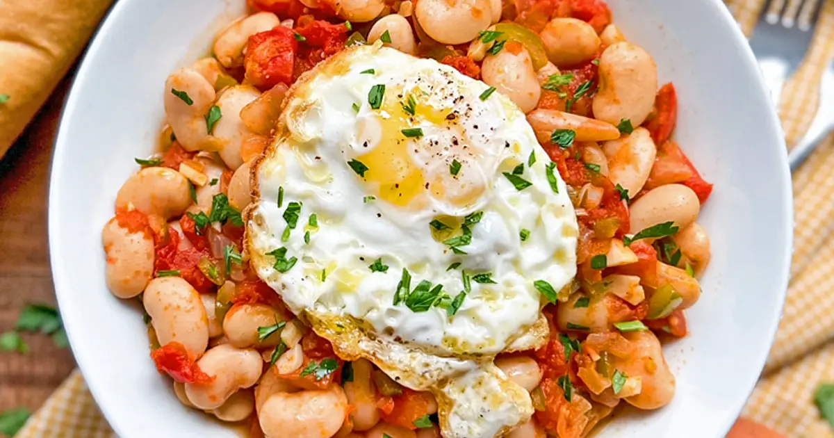 Smoky Spanish Beans with Eggs Recipe | Samsung Food App