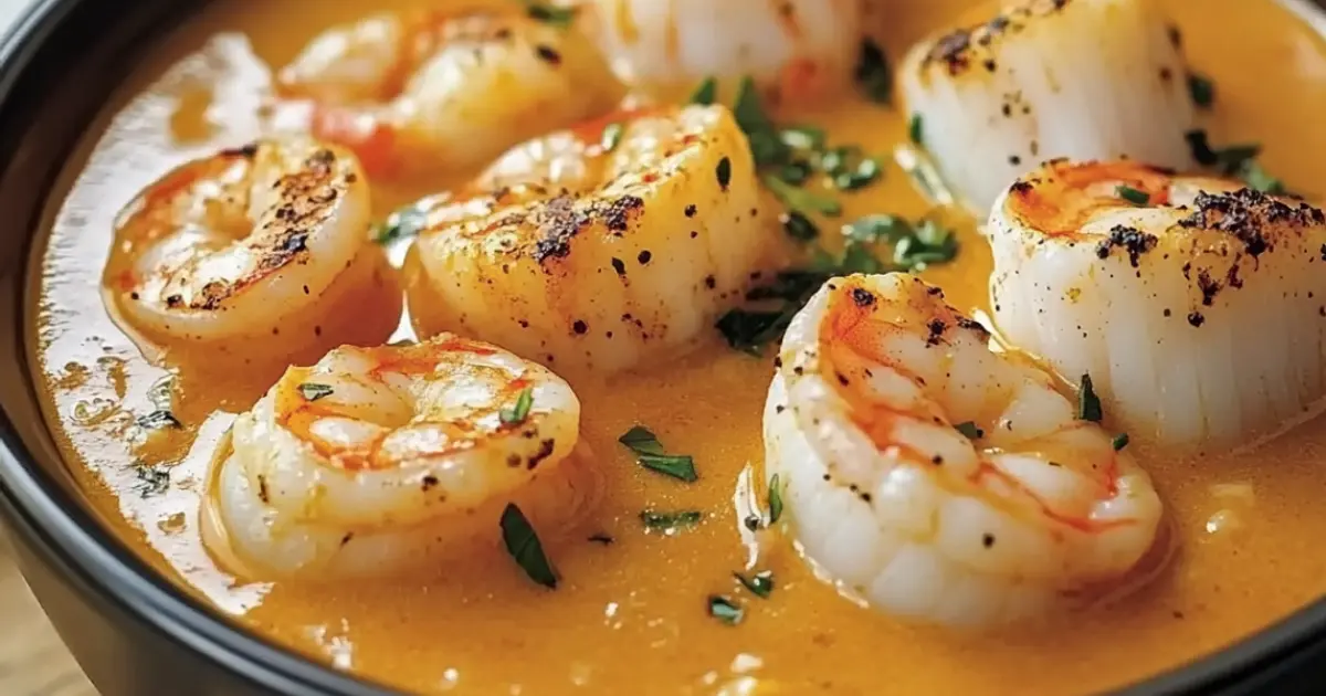 Seafood Bisque with Scallops, Cod, and Shrimp Recipe | Samsung Food App