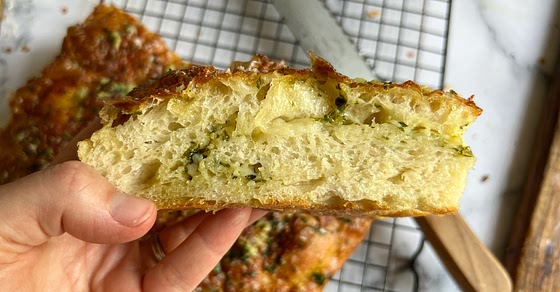 Garlic Butter + Cheese Stuffed Focaccia Recipe | Samsung Food App