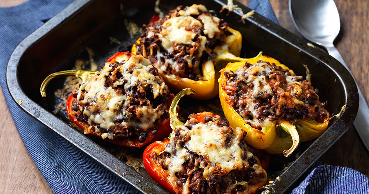 Spiced mince and lentil stuffed peppers Recipe | Samsung Food App