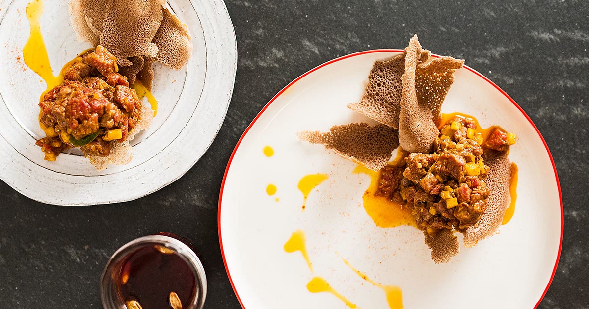 Beef Kitfo (Ethiopian Tartare) with Injera Crisps Recipe | Samsung Food App