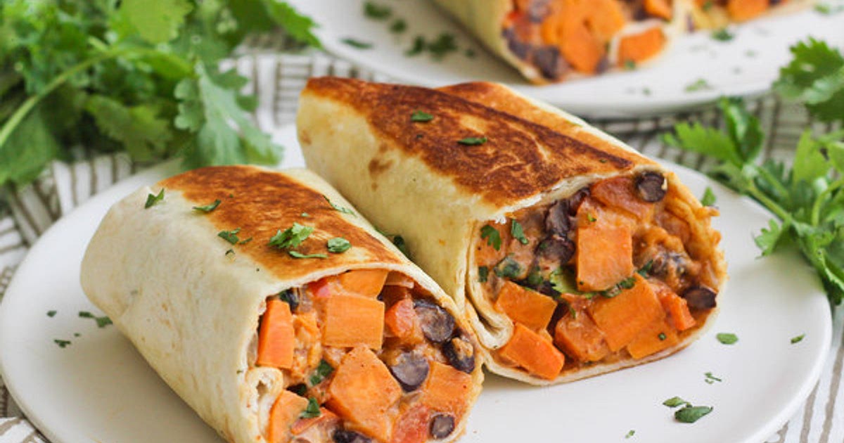 Spicy Sweet Potato & Black Bean Burrito Recipe | Samsung Food App