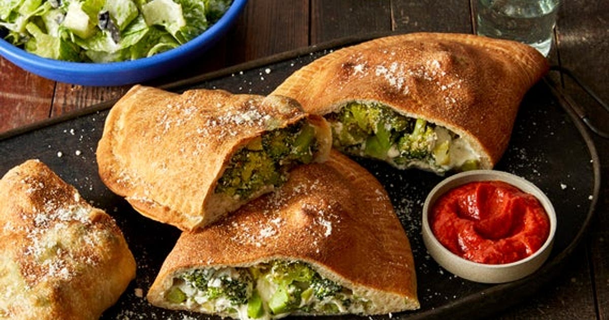 Broccoli & Mozzarella Calzones with Caesar Salad Recipe | Samsung Food App