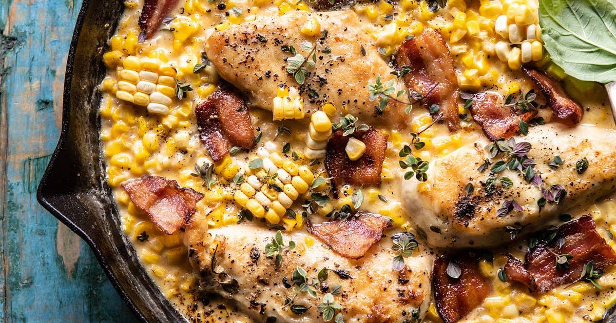Garlic Butter Creamed Corn Chicken Recipe | Samsung Food App