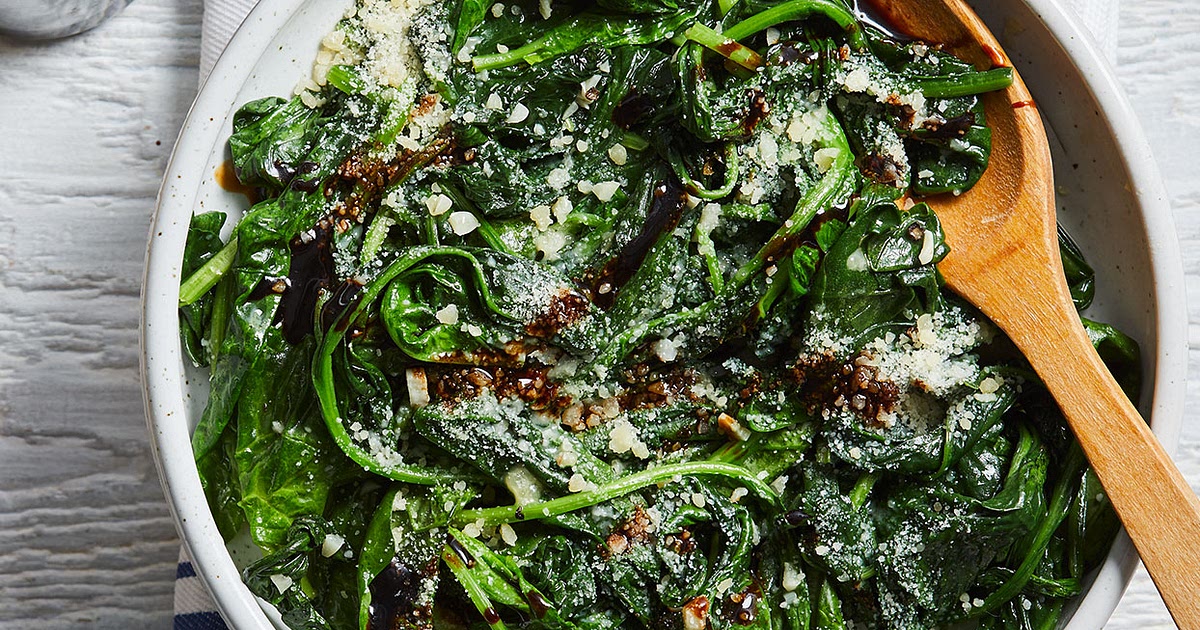 Balsamic-Parmesan Sautéed Spinach Recipe | Samsung Food App