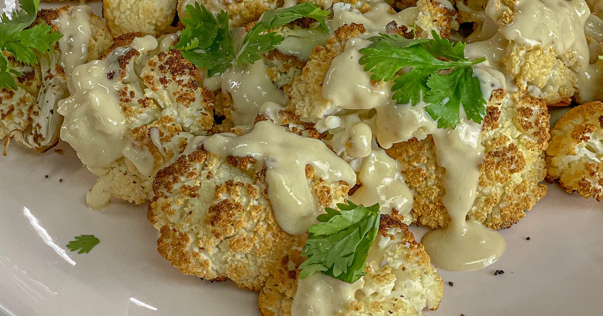 Spicy Roasted Cauliflower with Tahini Dressing Recipe | Samsung Food App