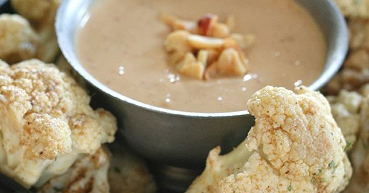 Thai Roasted Cauliflower with Spicy Peanut Dipping Sauce Recipe ...