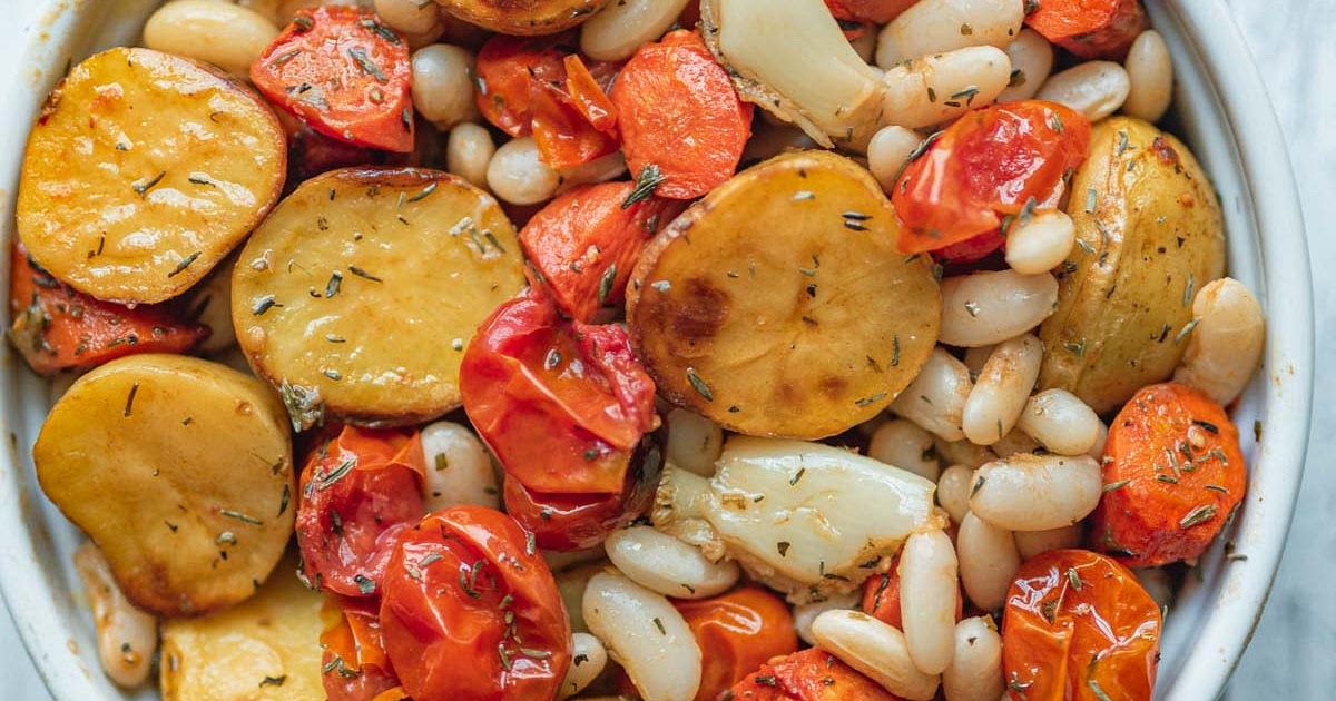 Garlic Roasted Vegetables & White Beans Recipe | Samsung Food App