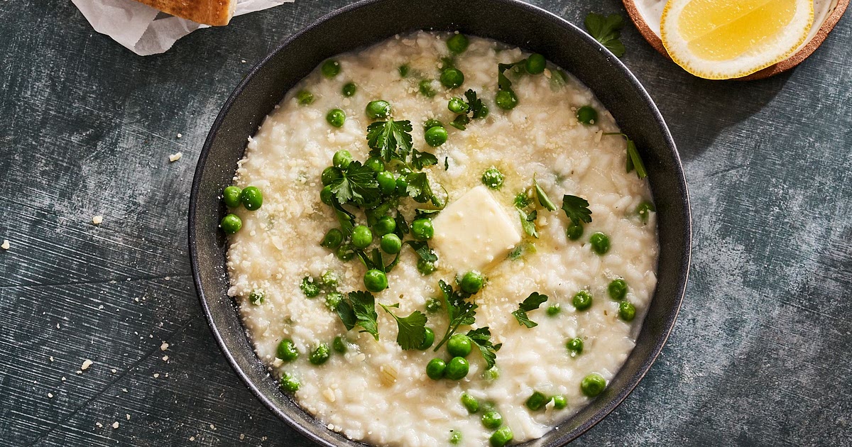 Baked Risotto with Lemon, Peas & Parmesan Recipe | Samsung Food App