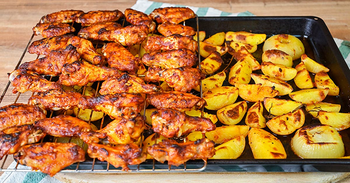 Marinated Chicken Wings & Potatoes Recipe | Samsung Food App