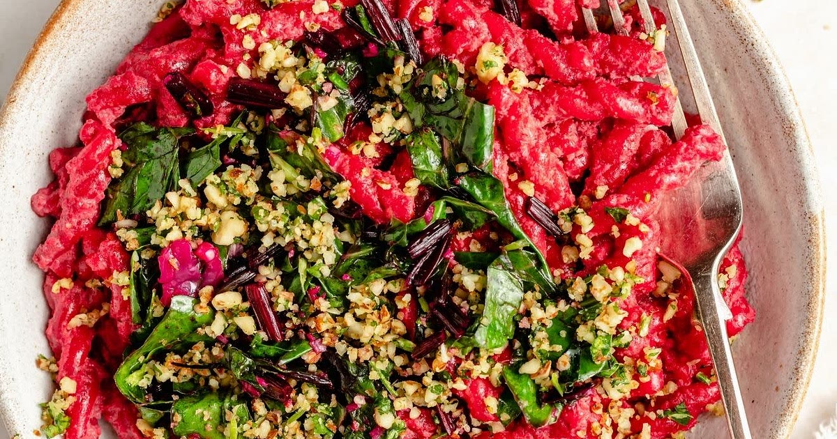 Almond Beetroot Pasta + Nutty Gremolata Recipe | Samsung Food App