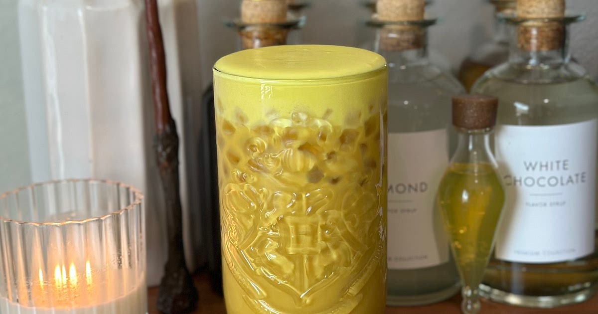 Hufflepuff Flan Iced Latte Recipe | Samsung Food App