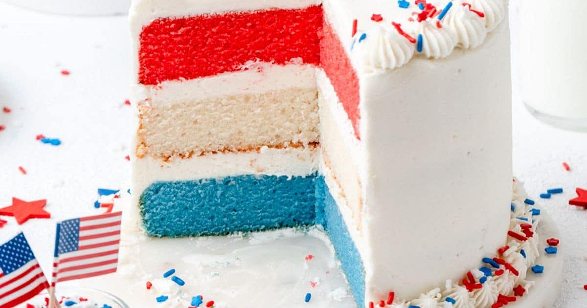 Red, White, & Blue Layer Cake Recipe | Samsung Food App