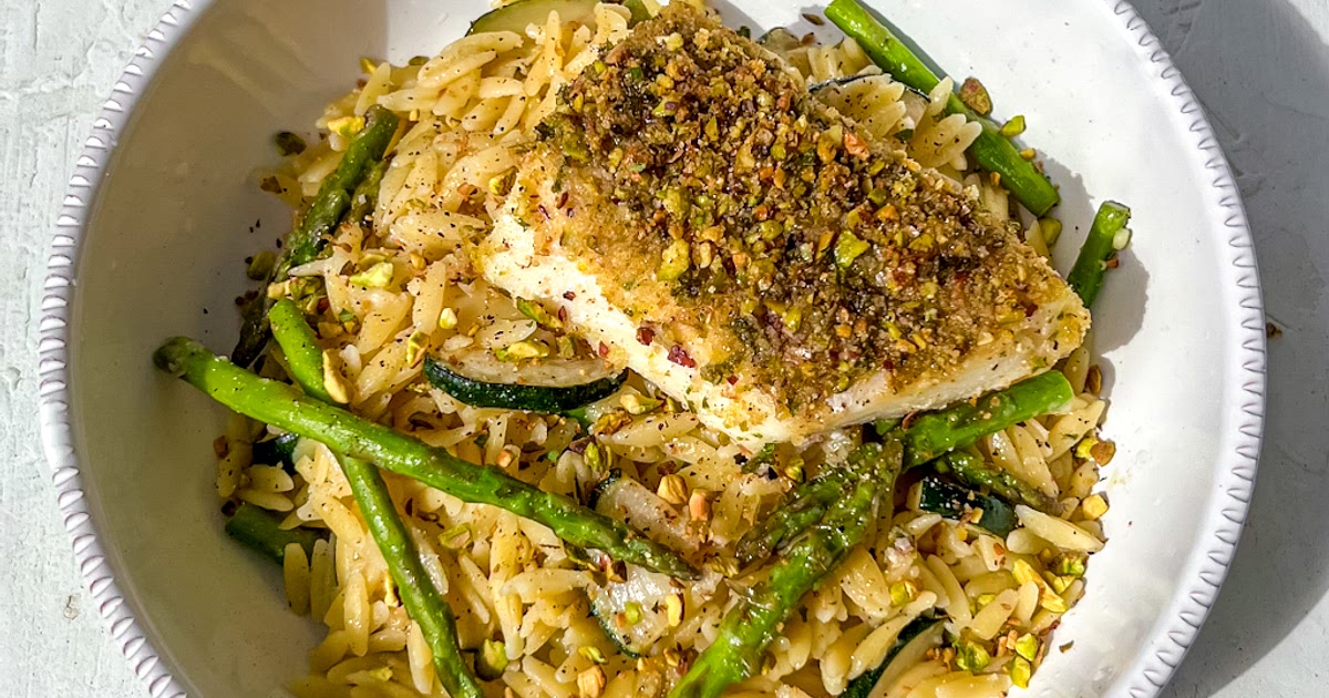 Pistachio Cod Orzo Recipe | Samsung Food App