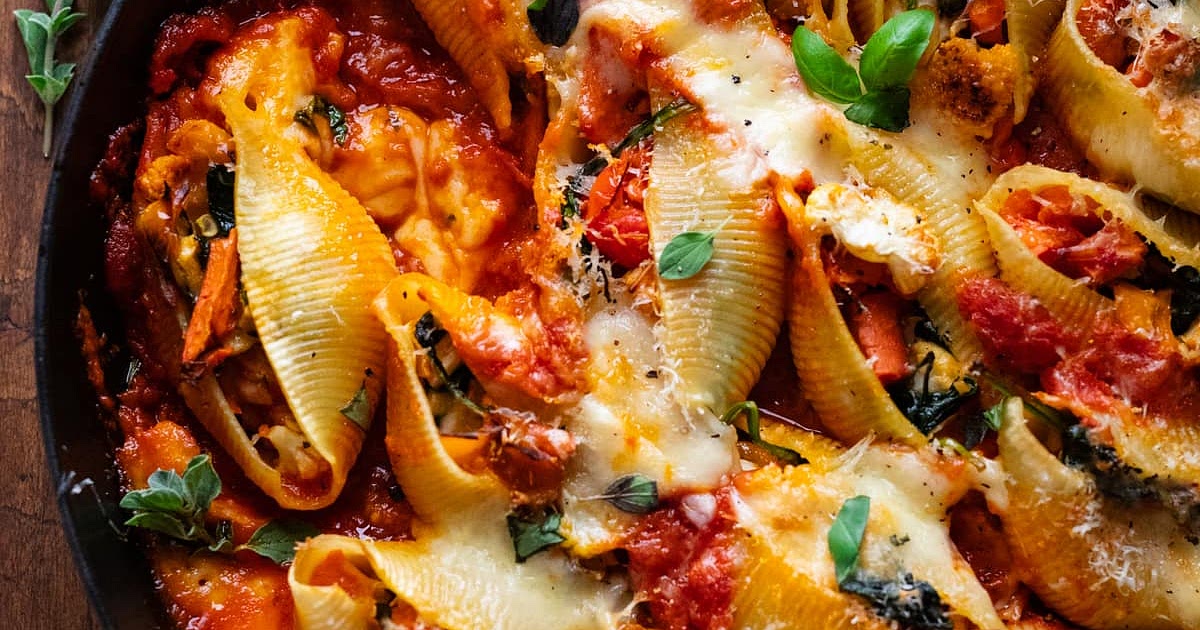 Vegetarian Stuffed Shells (without ricotta) Recipe | Samsung Food App