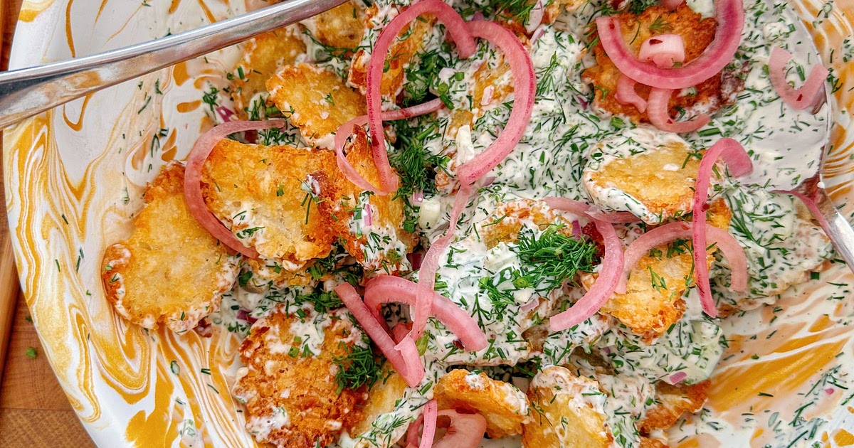 CRISPY SMASHED POTATO SALAD w/ tater tots/potato gems Recipe | Samsung ...