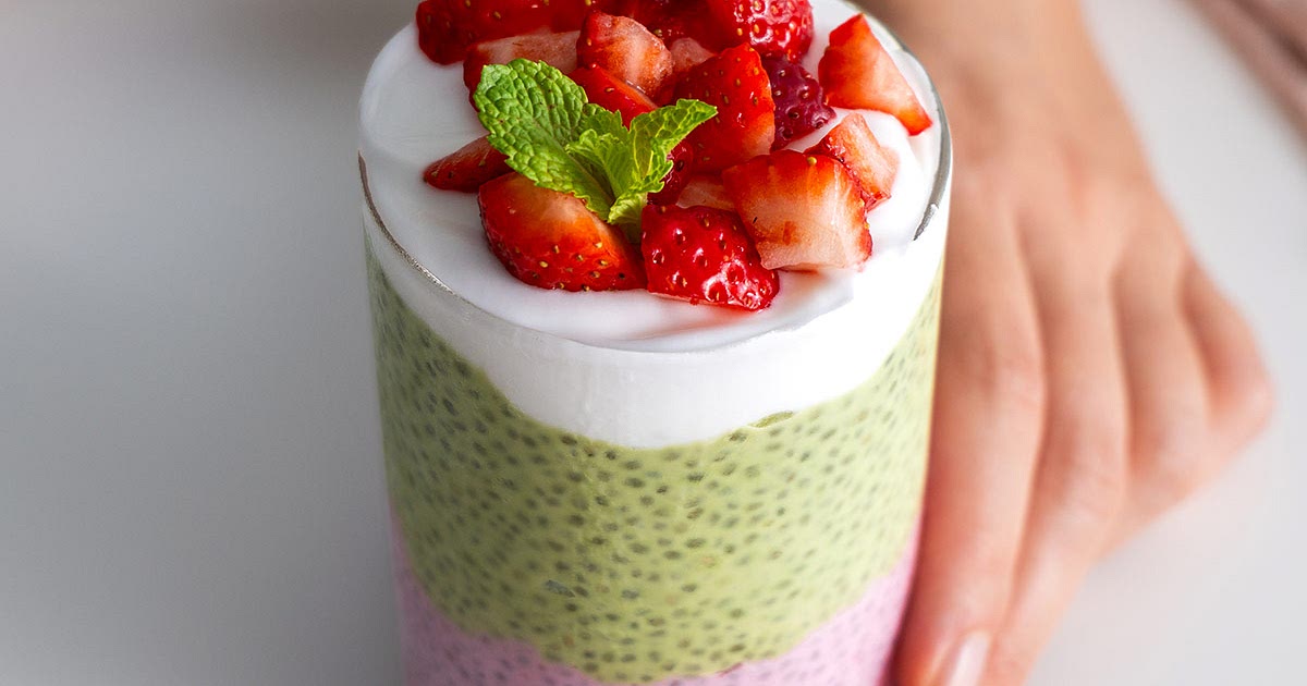 Strawberry Matcha Chia Pudding Recipe | Samsung Food App