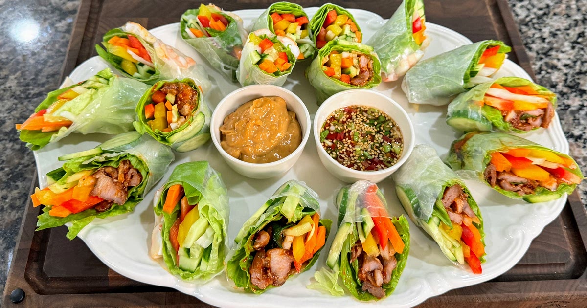 Homemade Spicy Pork Rice Paper Rolls! | Easy and Delicious! Recipe ...