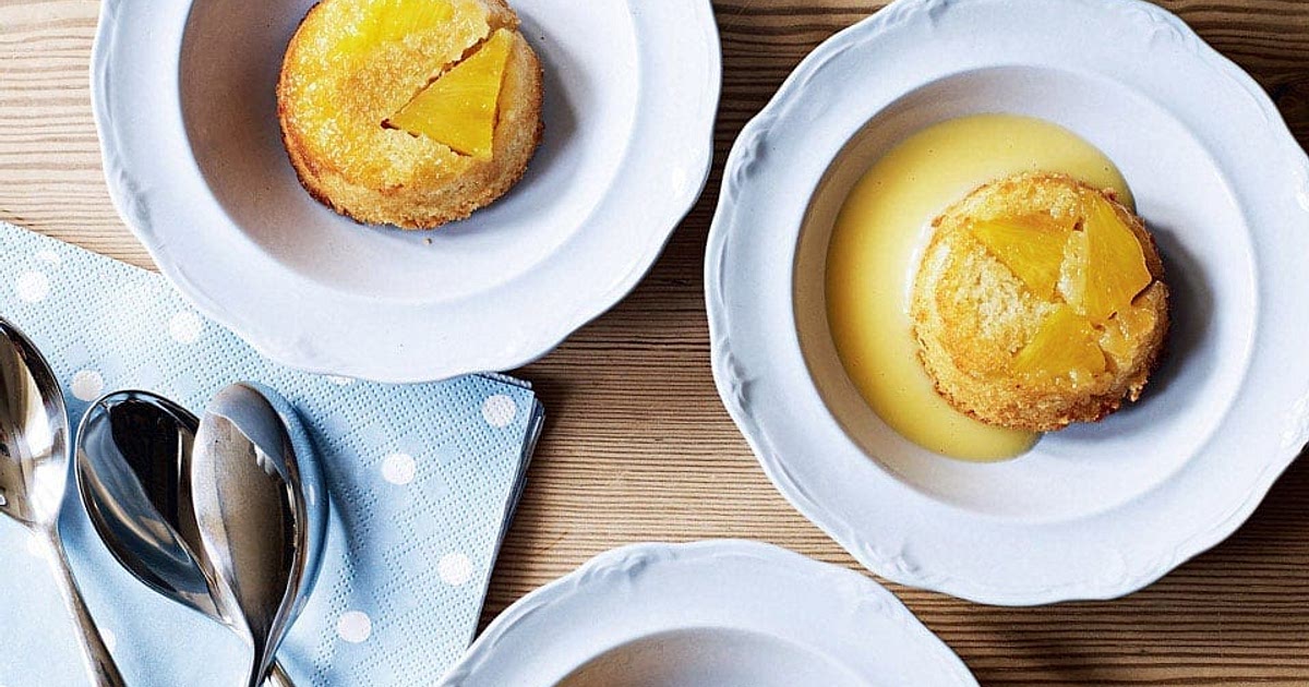 Pineapple puddings with custard Recipe | Samsung Food App