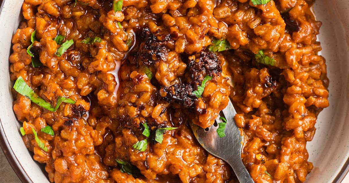 Spicy Farrotto (Farro Risotto) with Squash Recipe | Samsung Food App