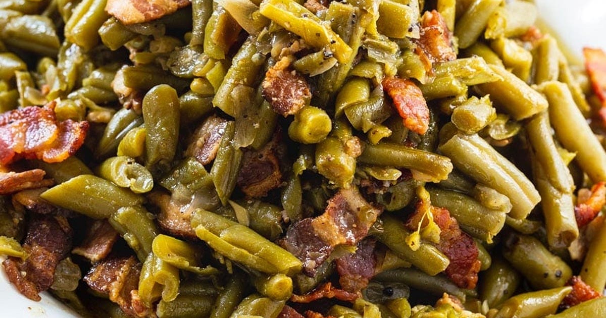 Crock Pot Buttery Bacon Green Beans Recipe | Samsung Food App