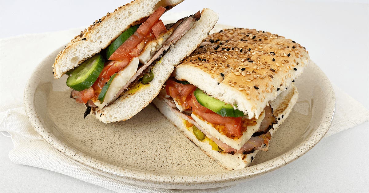 Traditional Toasted Cyprus Sandwich Lountza-Halloumi with Piccalilli ...