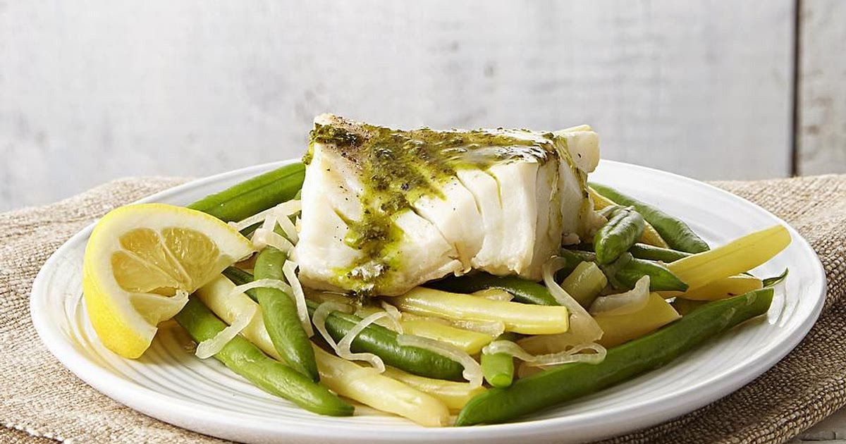 Poached Cod & Green Beans with Pesto Recipe | Samsung Food App