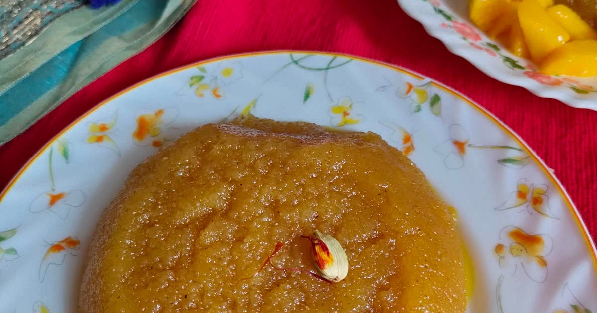 Mango Kesari Halwa | South Indian Kesari Halwa | Suji Pudding Recipe ...
