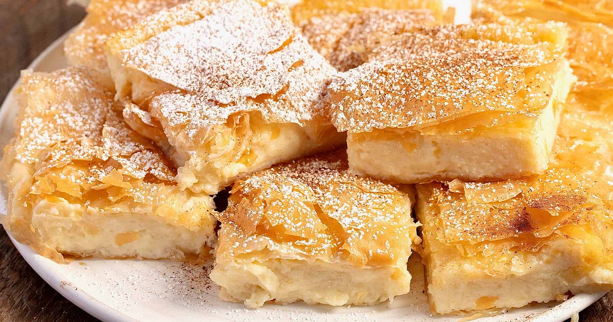 Greek Bougatsa recipe (Custard Pie with Phyllo and ground Cinnamon ...